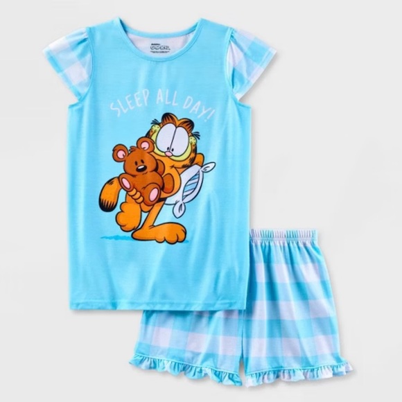 Nickelodeon | Pajamas | Girls Garfield 2pc Short Sleeve Pajama Set ...